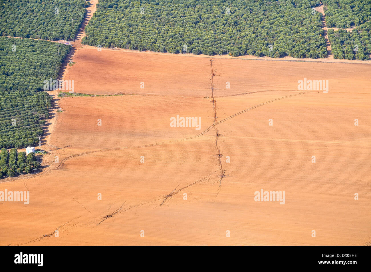 Aerial view of Sharon District, Israel from within a Cessna airplane ...