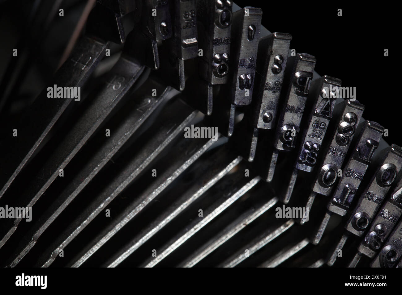 old typewriter type bars, mechnical background Stock Photo - Alamy