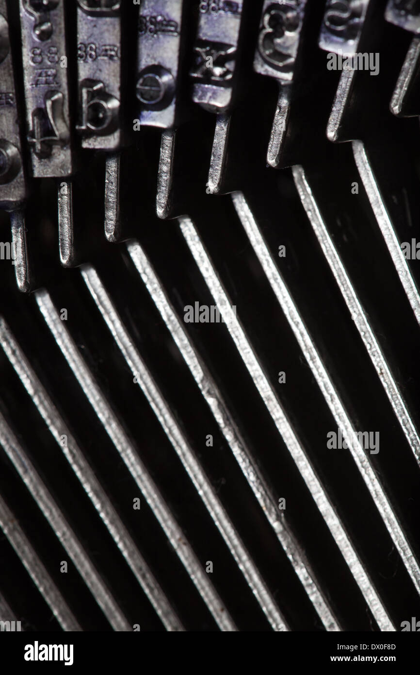 old typewriter type bars, mechnical background Stock Photo - Alamy