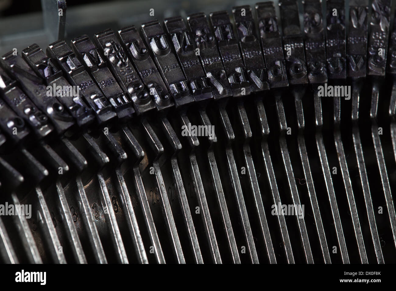 old typewriter type bars, mechnical background Stock Photo - Alamy
