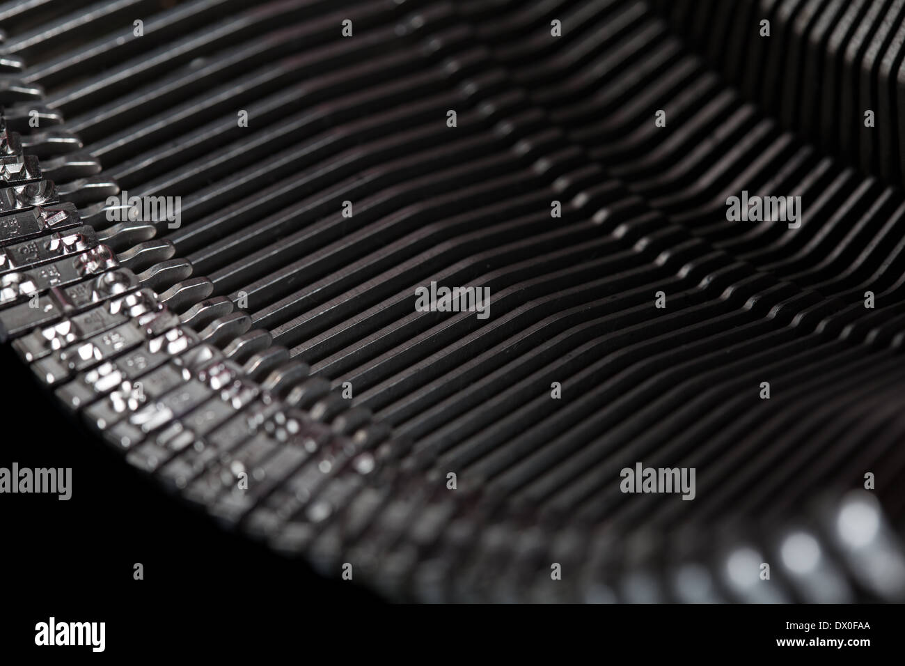 old typewriter type bars, mechnical background Stock Photo - Alamy