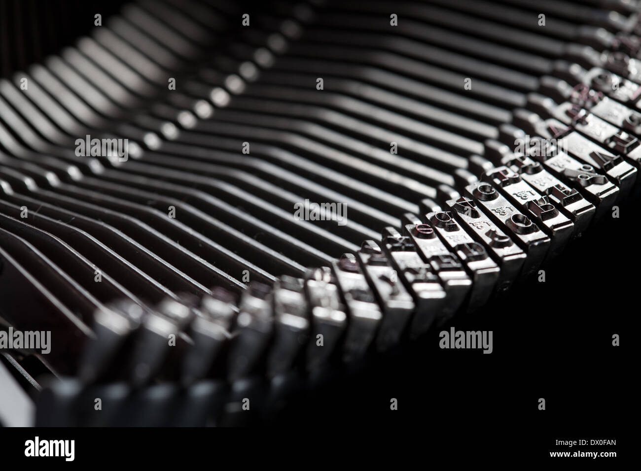 old typewriter type bars, mechnical background Stock Photo - Alamy