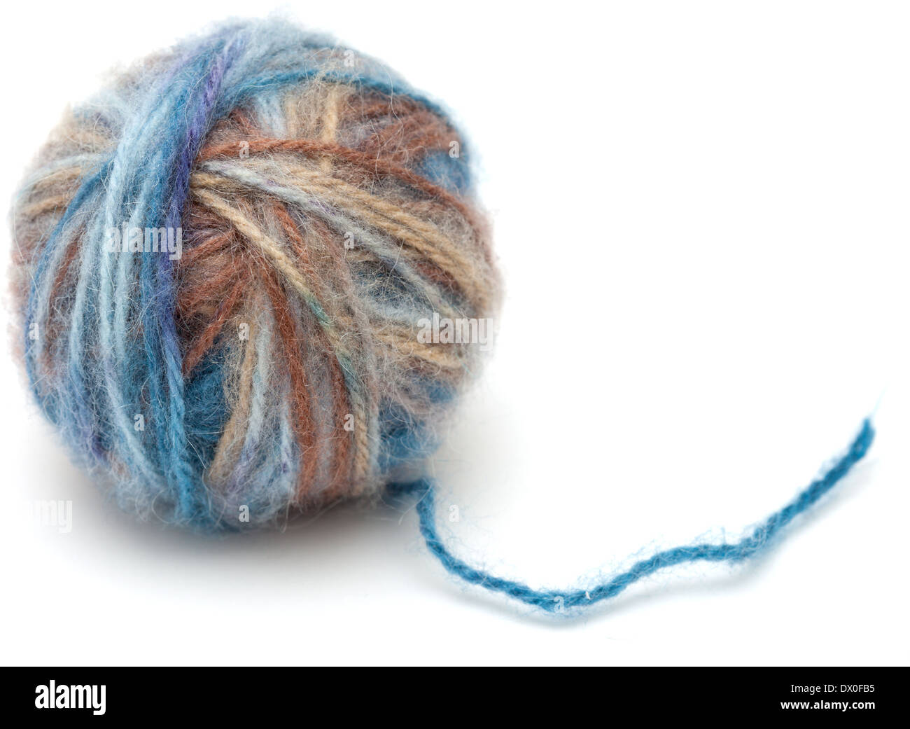 knitting wool ball long section dye isolated on white Stock Photo - Alamy