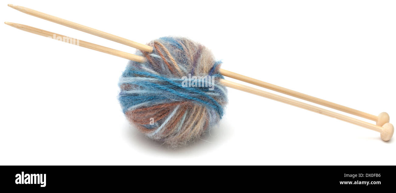 knitting wool ball long section dye isolated on white Stock Photo - Alamy