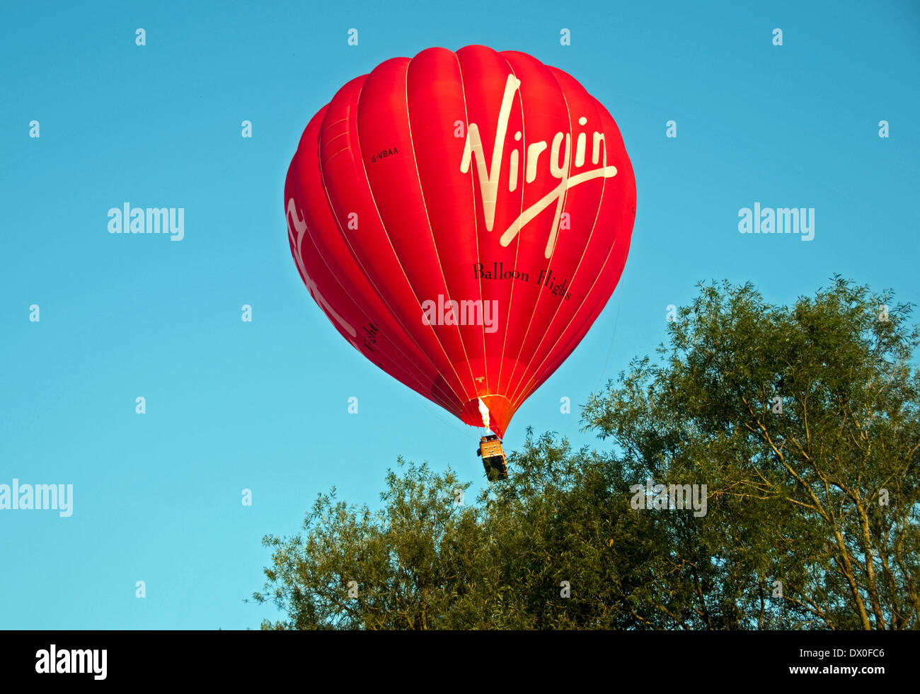 Hot Air Balloon in flight Stock Photo - Alamy