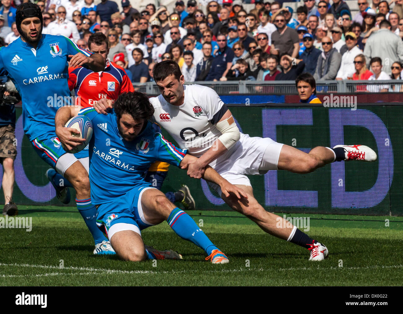 Italy v England. RBS 6 Nations rugby, Rome, Italy. England beat Italy ...