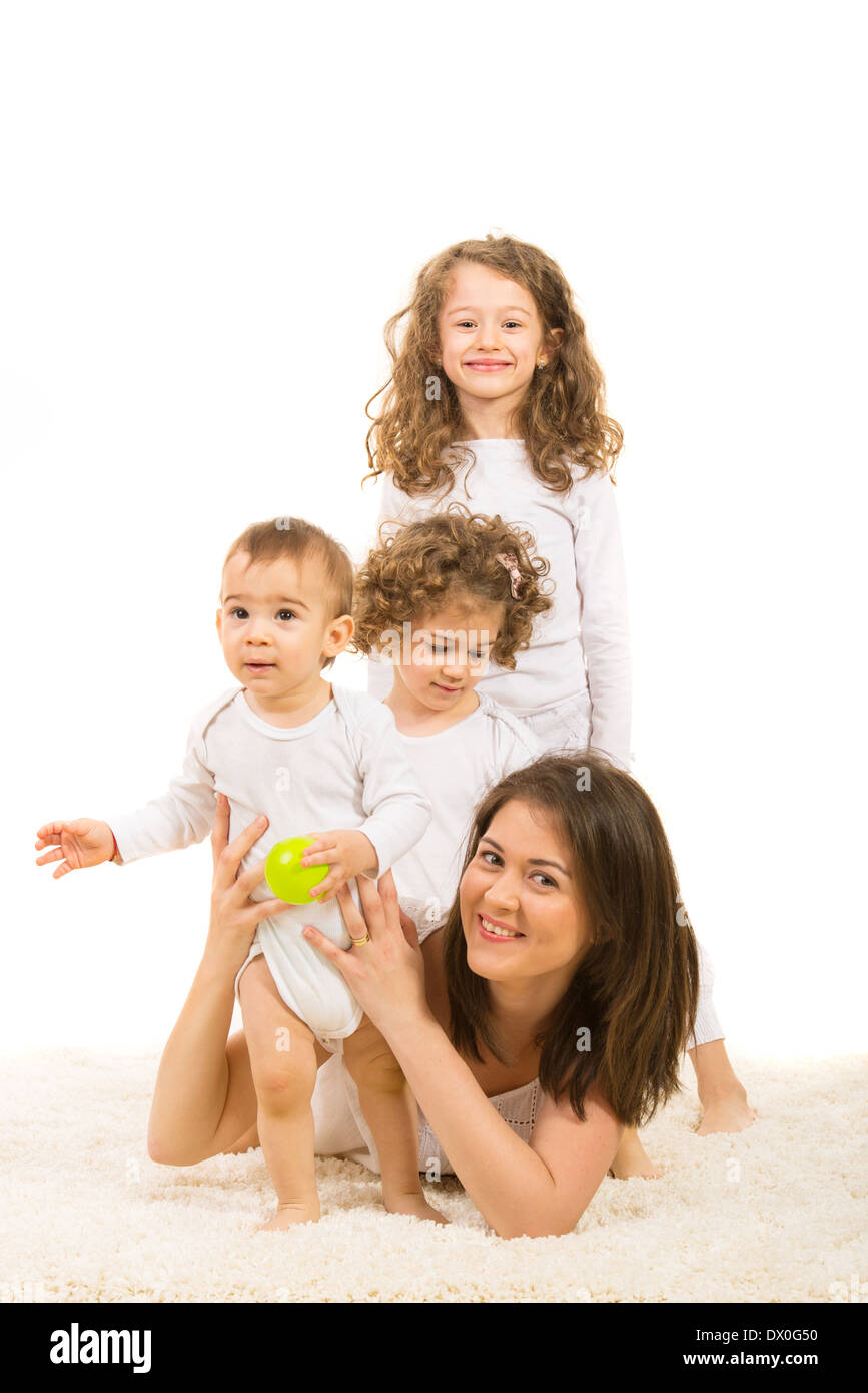 Mom three children hi-res stock photography and images - Alamy