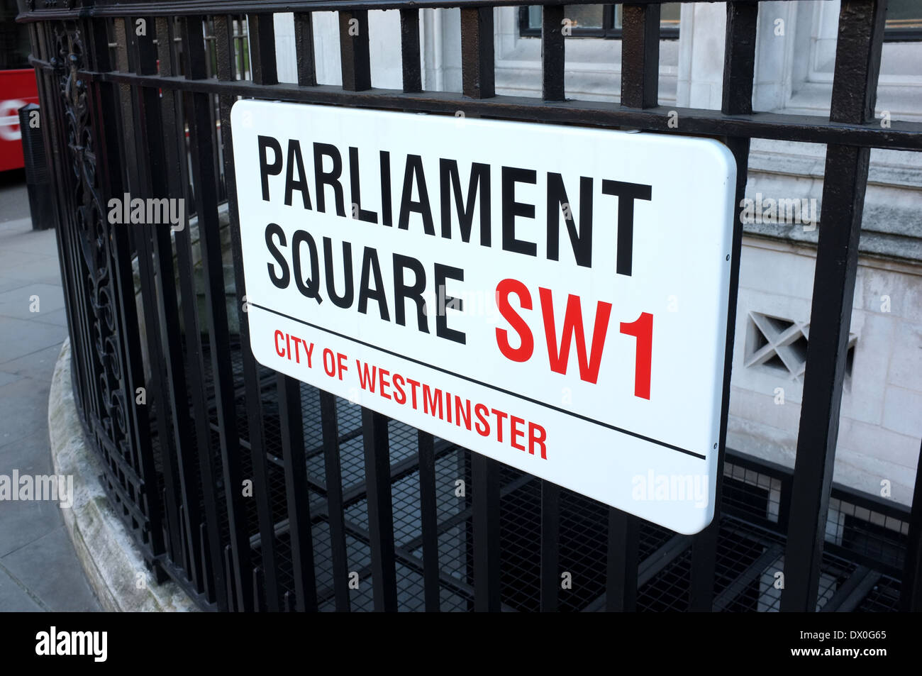 parliament square road name sign westminster london sw1 2014 Stock ...