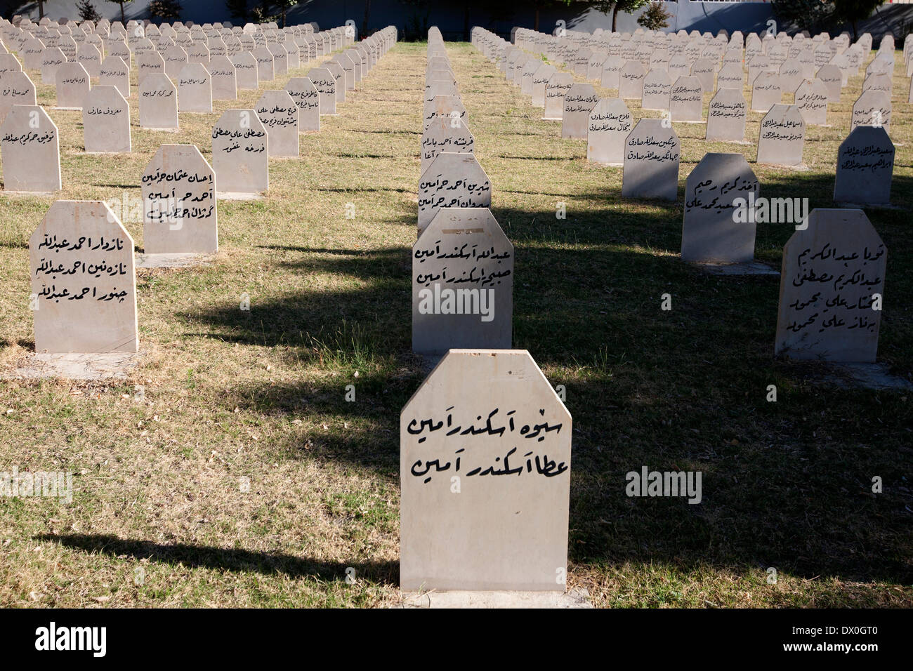 Halabja, Suleimania, IRAQ -- The symbolic cemetery erected for the ...