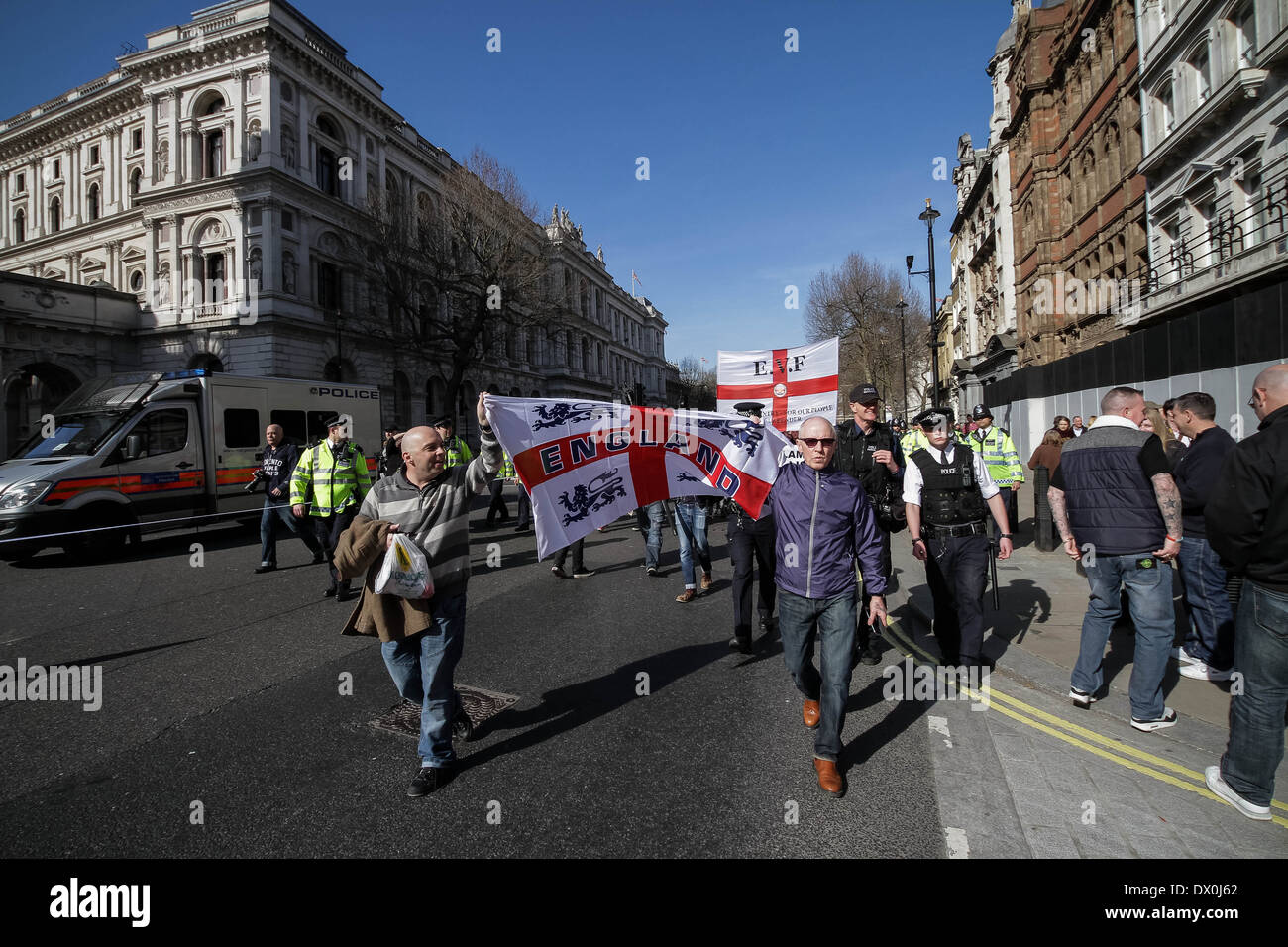 English Volunteer Forces (EVF) Anti-Islamist Protest March in London ...