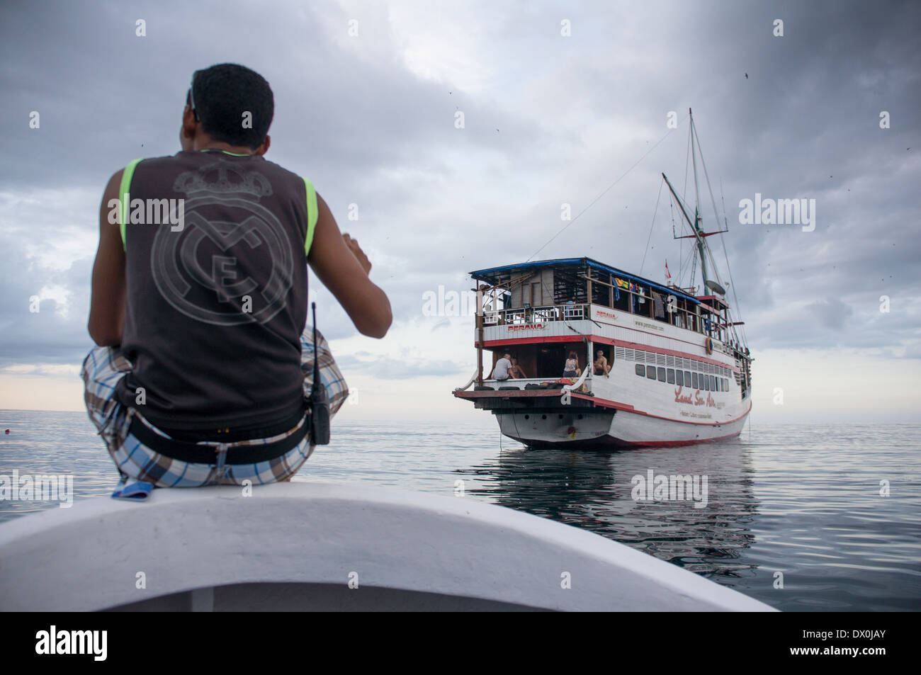 transport on a boat with a guide, Indonesia, Asia Stock Photo - Alamy