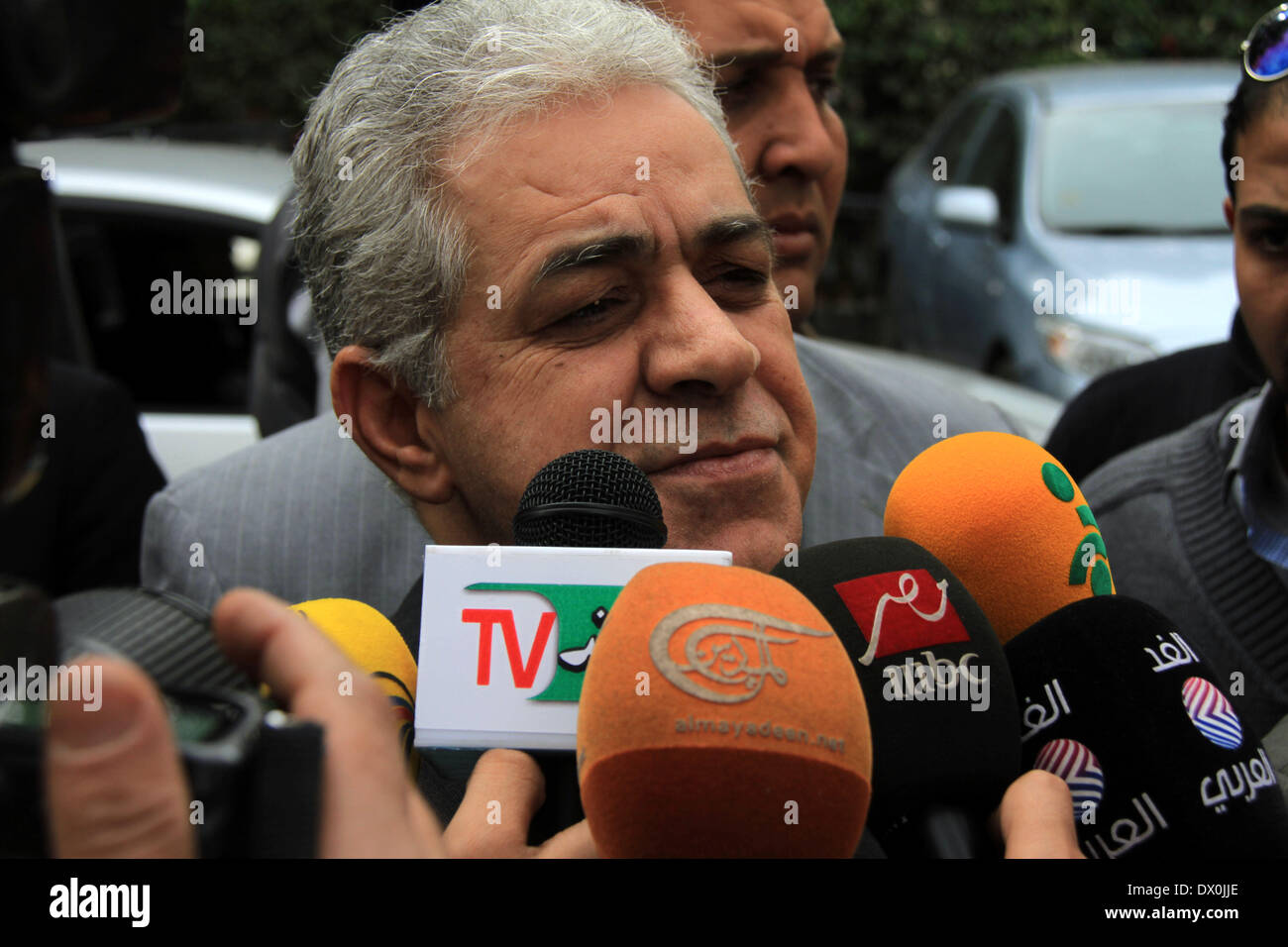 Cairo, Egypt. 16th Mar, 2014. Leftist Egyptian presidential candidate ...