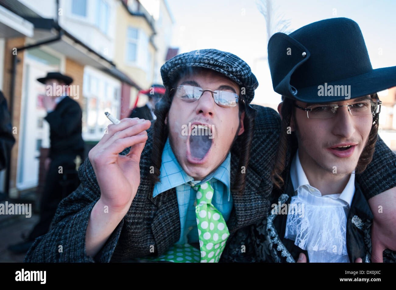 London, UK - 16 March 2014: A young men from the Orthodox Jewish ...