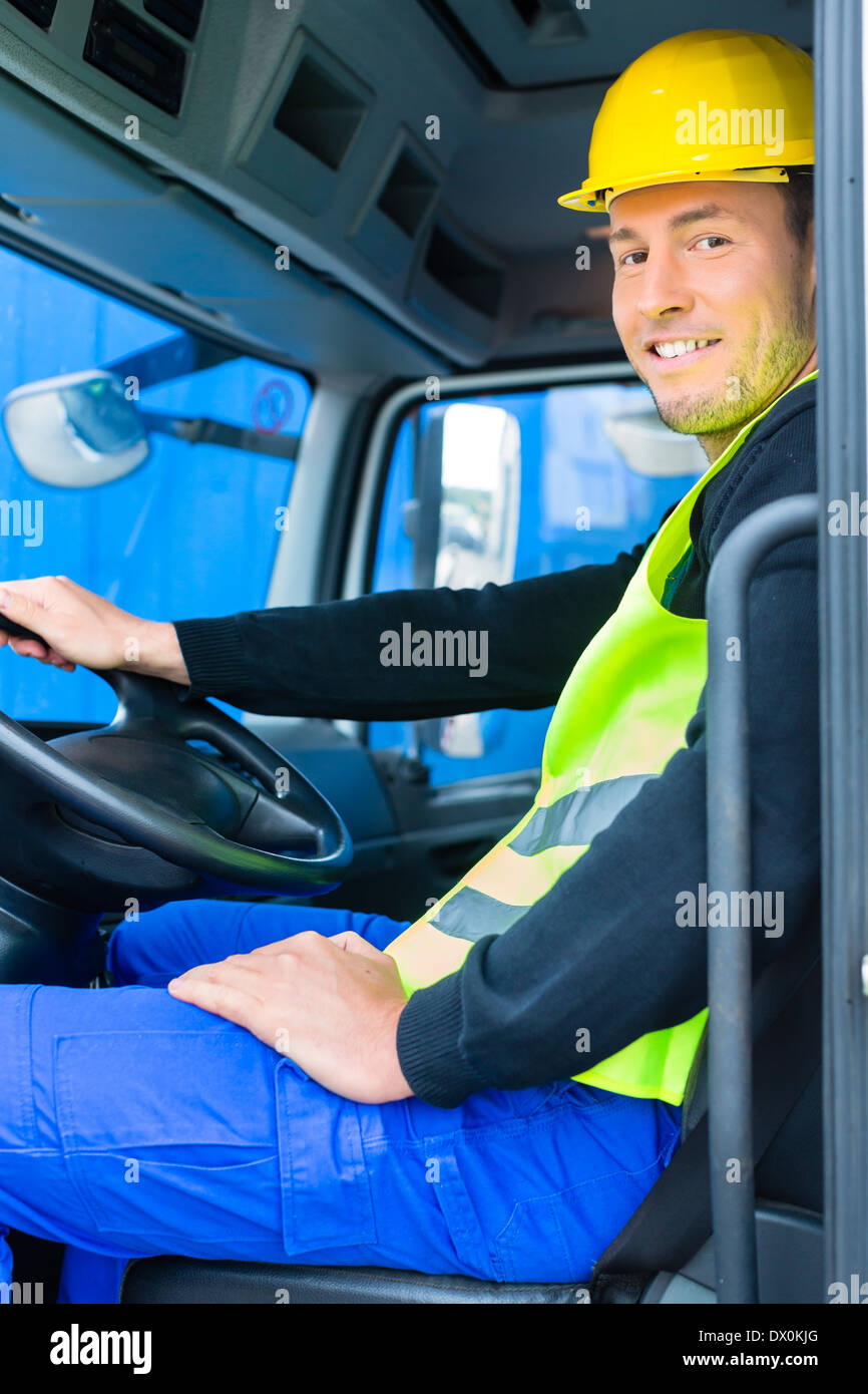 driver driving with the truck over building or construction site Stock ...