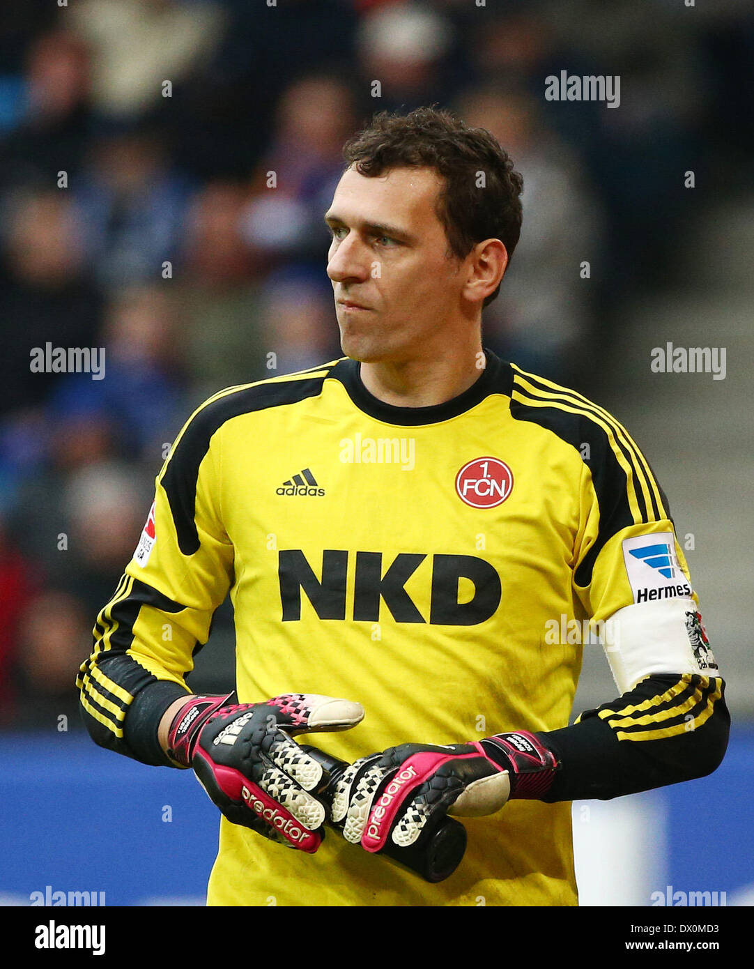 Hamburg, Germany. 16th Mar, 2014. Nuremberg's goalkeeper Raphael ...