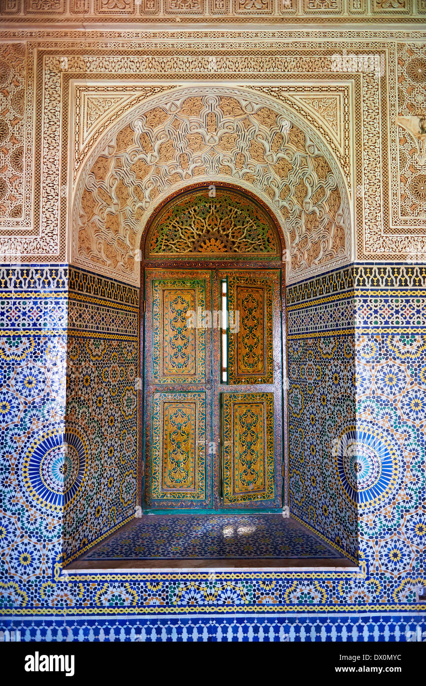 Berber Zellige decorative tiles inside the Riad of the Kasbah Telouet ...