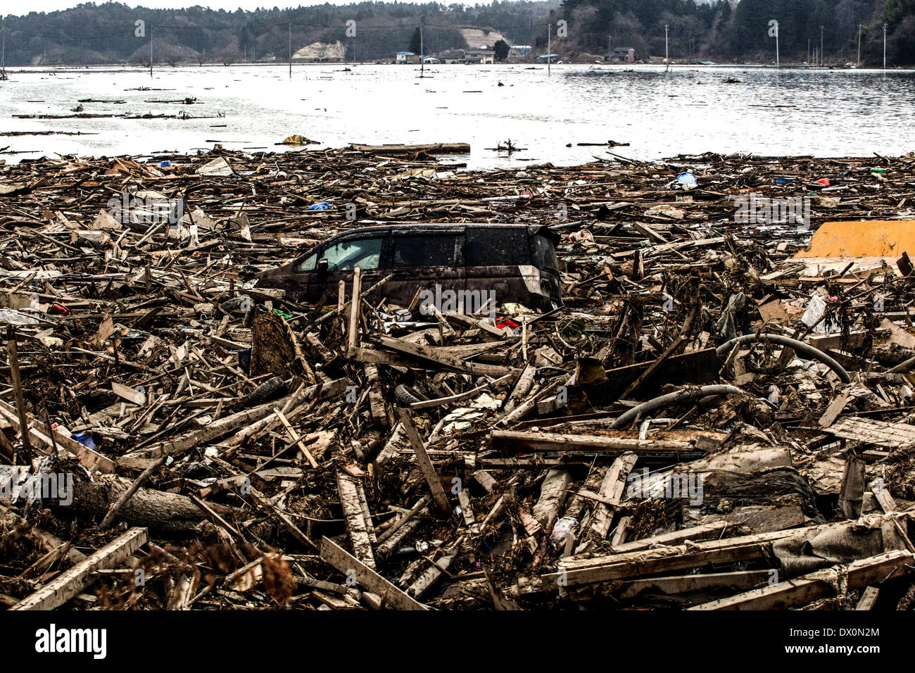 Ishinomaki, Japan. 15th Mar, 2011. APRIL 14: Survivor is devastated in ...
