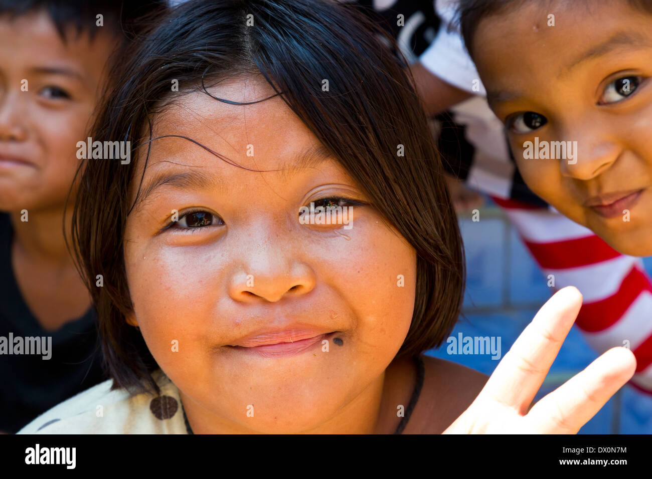 Sea Gypsy Kids in Chao Ley on Koh Siray, Phuket, Thailand Stock Photo ...