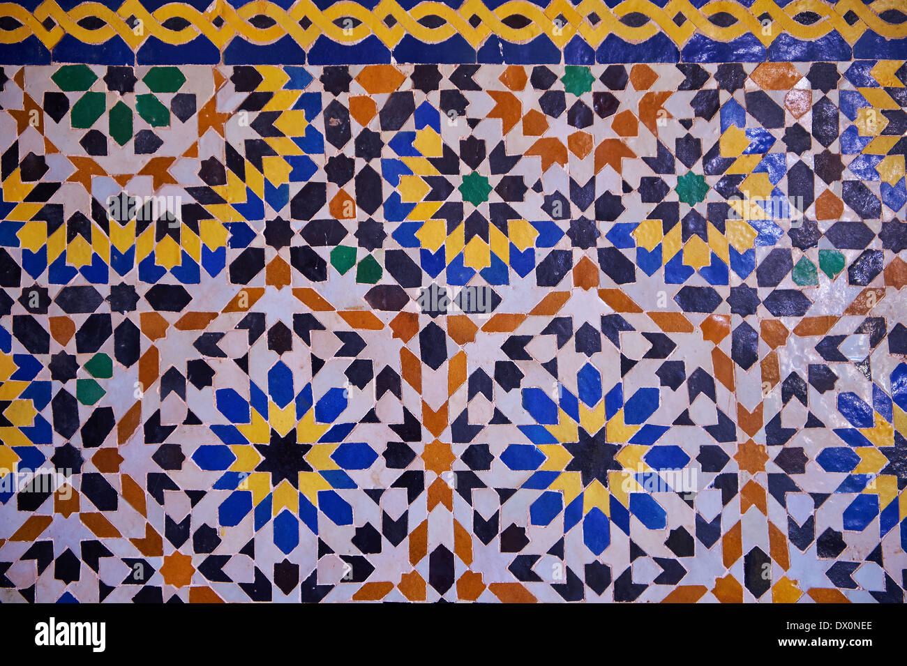 Berber Zellige decorative tiles inside the Riad of the Kasbah Telouet ...