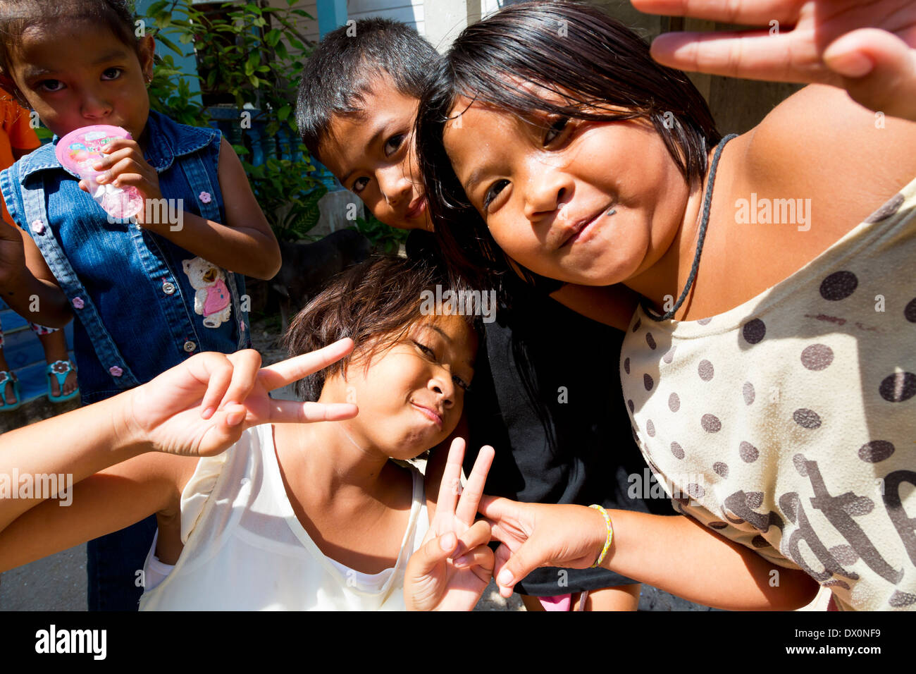 Sea Gypsy Kids in Chao Ley on Koh Siray, Phuket, Thailand Stock Photo ...