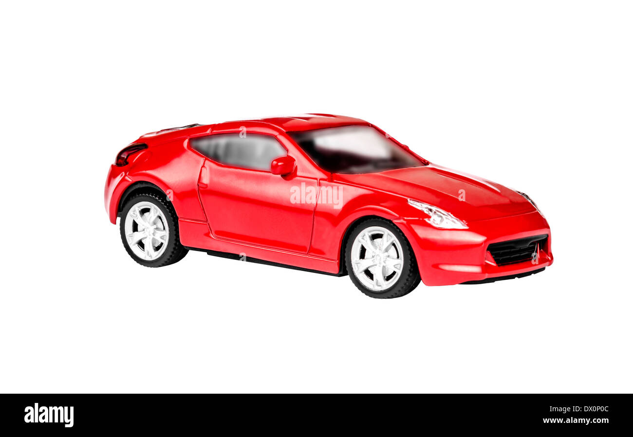 Red Toy Car isolated on a white background Stock Photo - Alamy