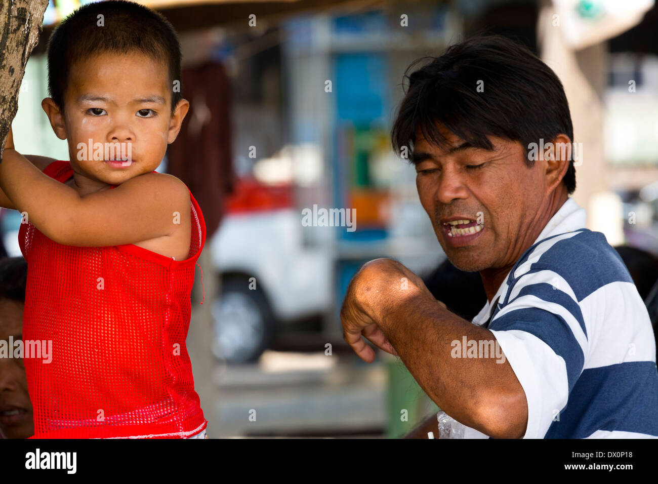 Sea Gypsy Kids in Chao Ley on Koh Siray, Phuket, Thailand Stock Photo ...