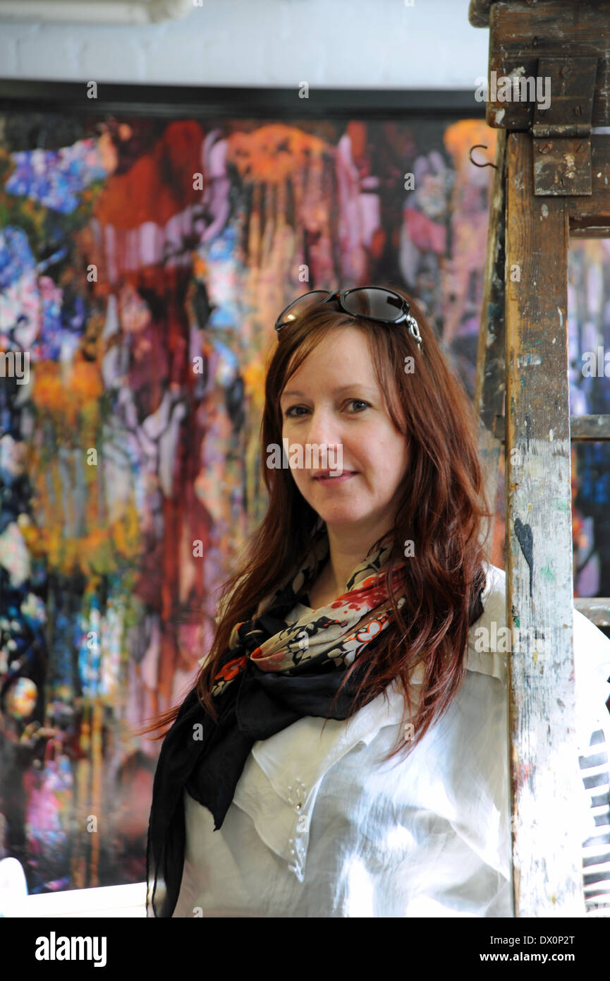 Artist Caia Matheson in her Brighton studio UK Stock Photo - Alamy