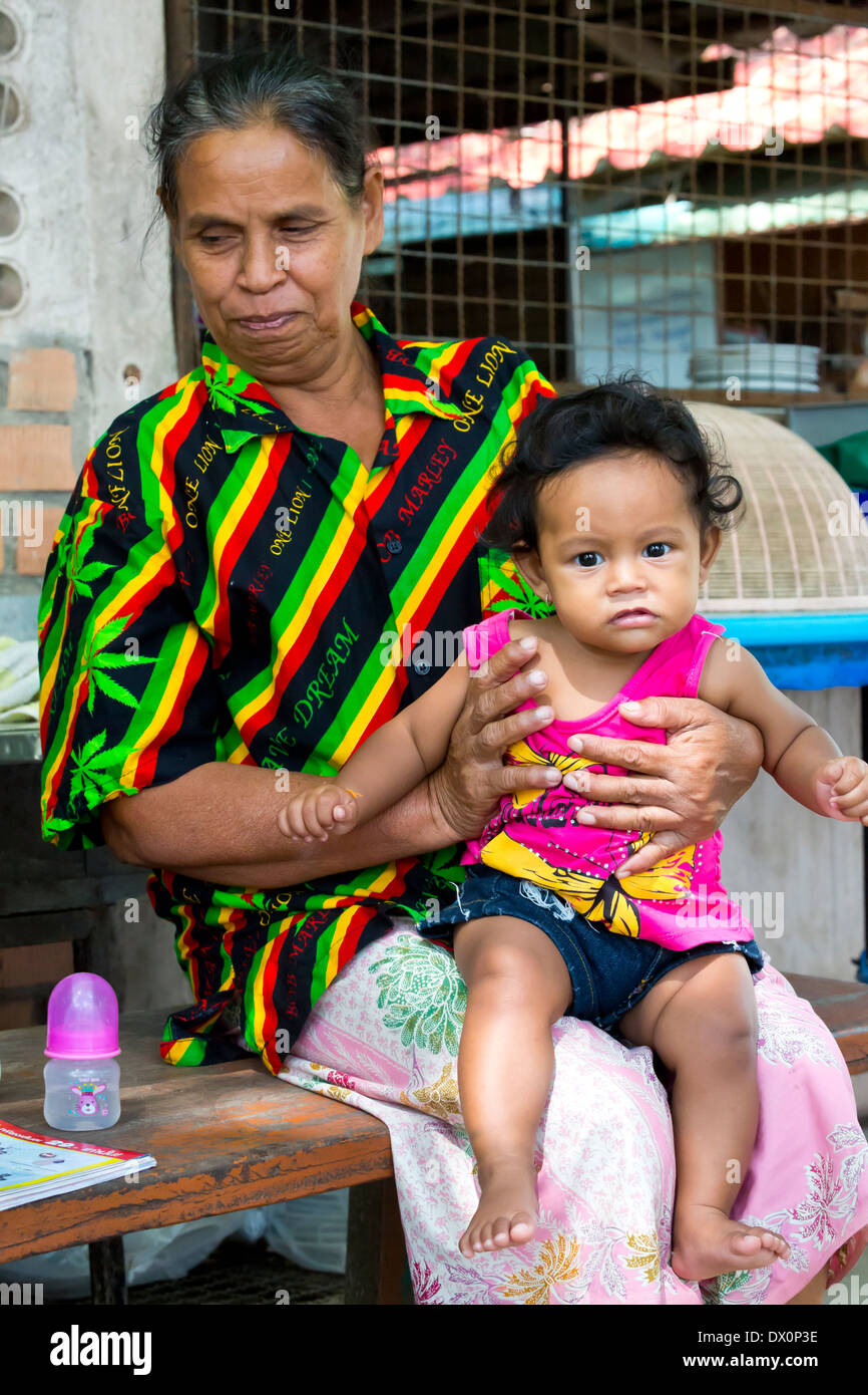 Sea Gypsy Kids in Chao Ley on Koh Siray, Phuket, Thailand Stock Photo ...