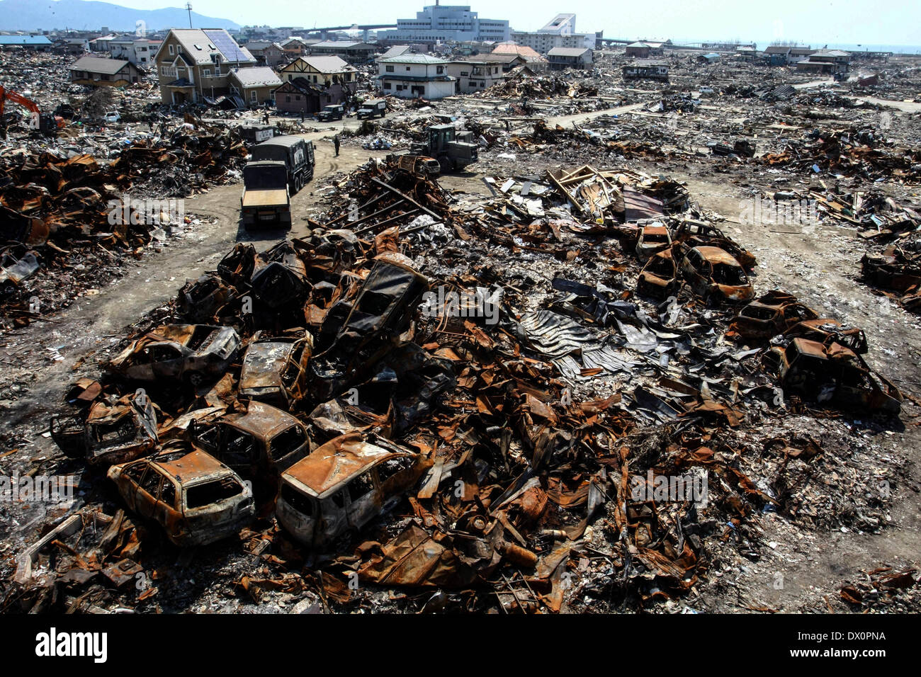 Ishinomaki, Japan. 14th Apr, 2011. APRIL 14: Survivor is devastated in ...
