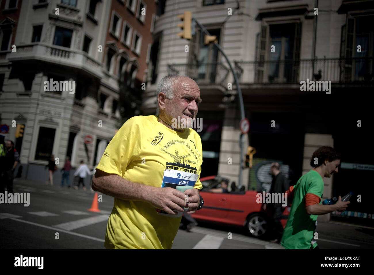 Runner during the Marathon 2014 in Barcelona, Spain Stock Photo - Alamy