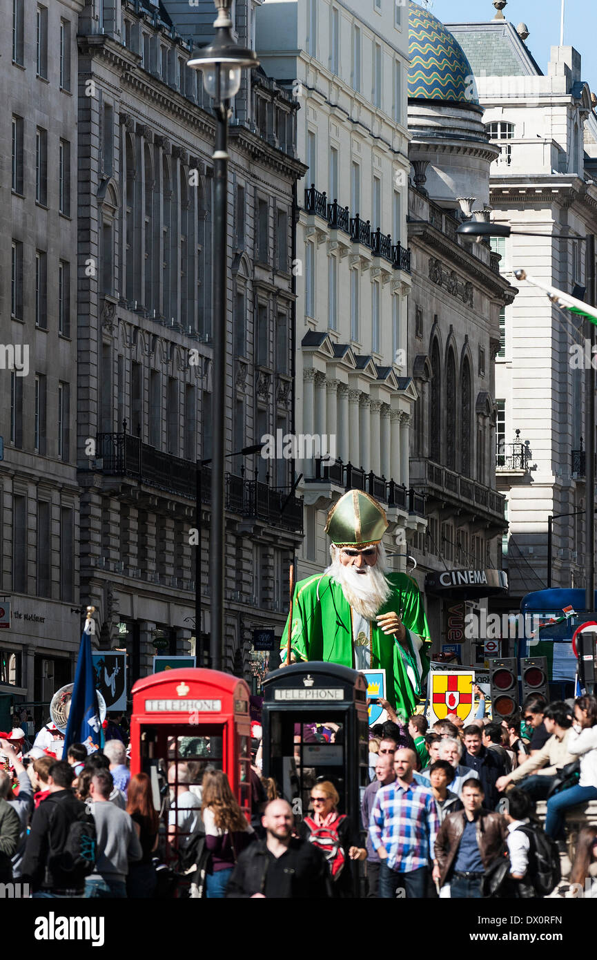London, UK. 16 March 2014. The annual St Patrick's day parade in London ...