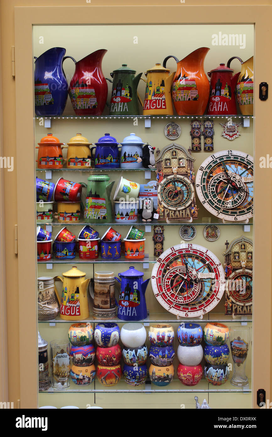 Souvenir shop window, Prague Stock Photo - Alamy