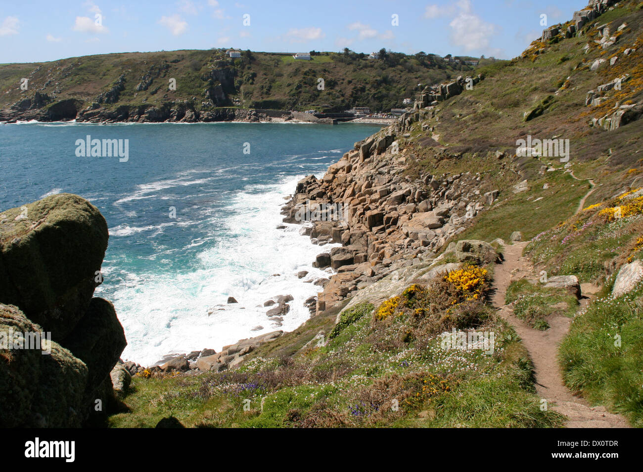 Lamorna Cove from coastal path Cornwall England UK Stock Photo - Alamy