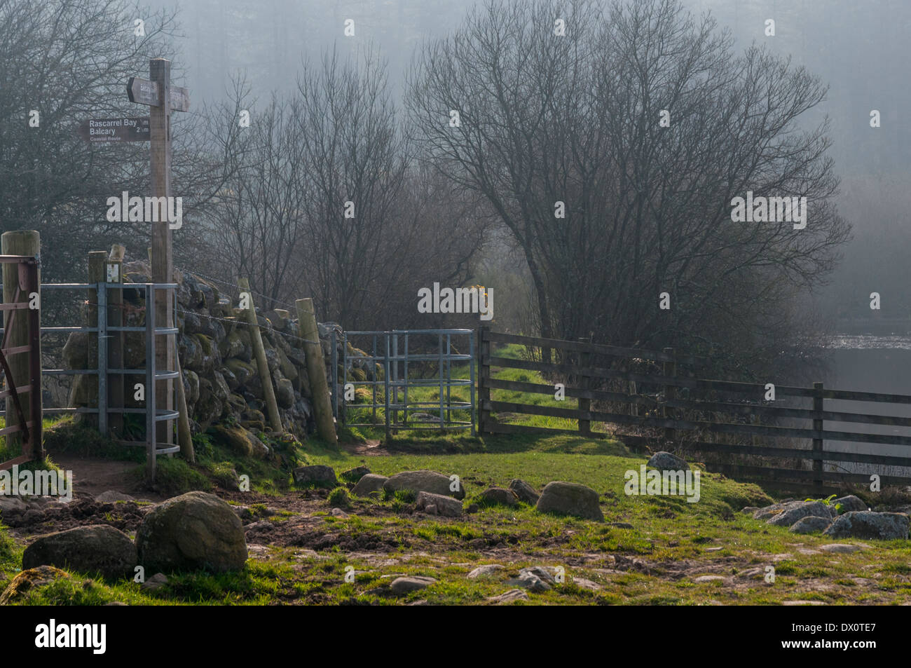 Footpath T junction on route to Balcary point, Dumfries and Galloway ...