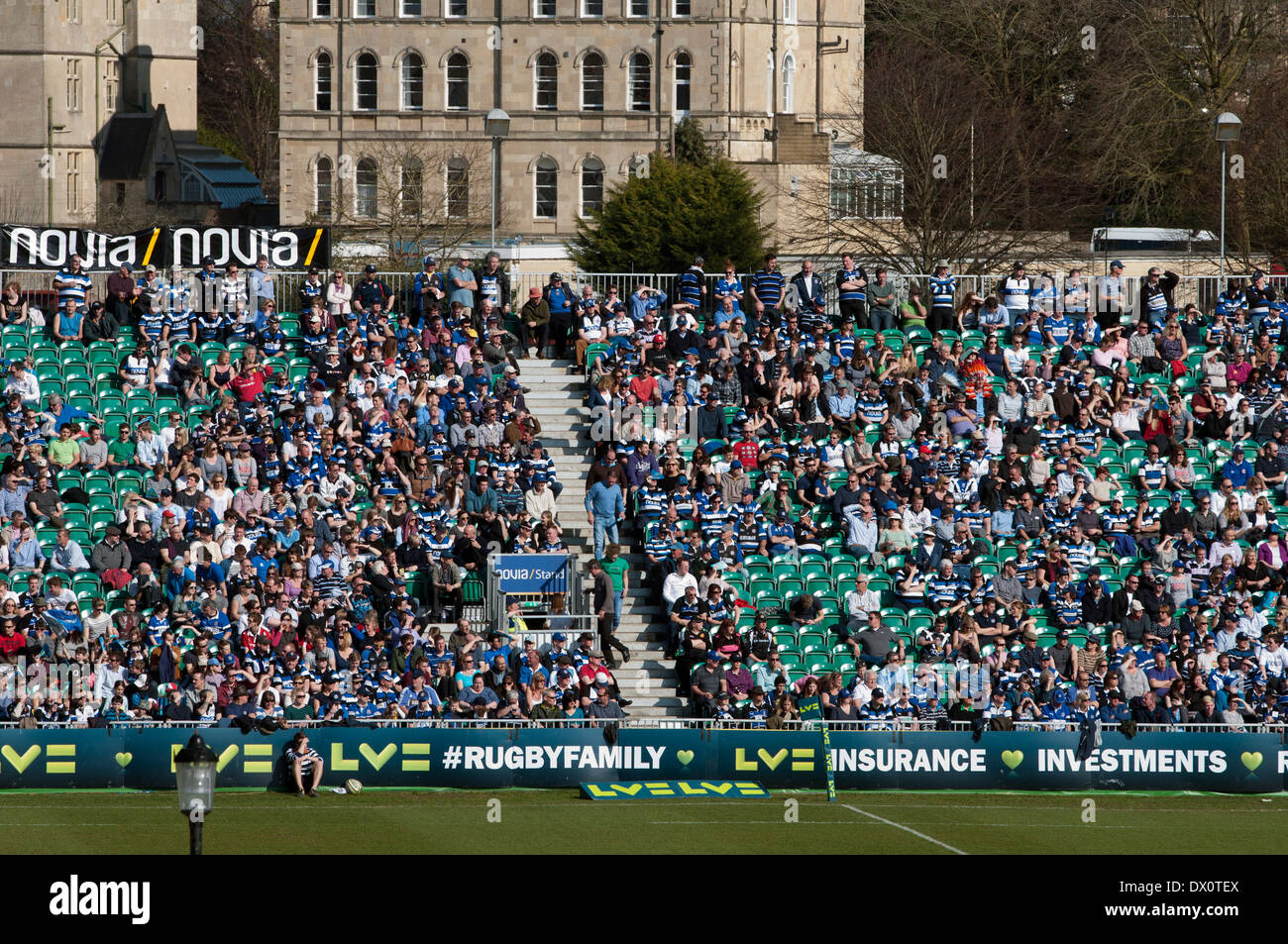 Spectators at Bath rugby ground, Somerset, England, UK Stock Photo - Alamy