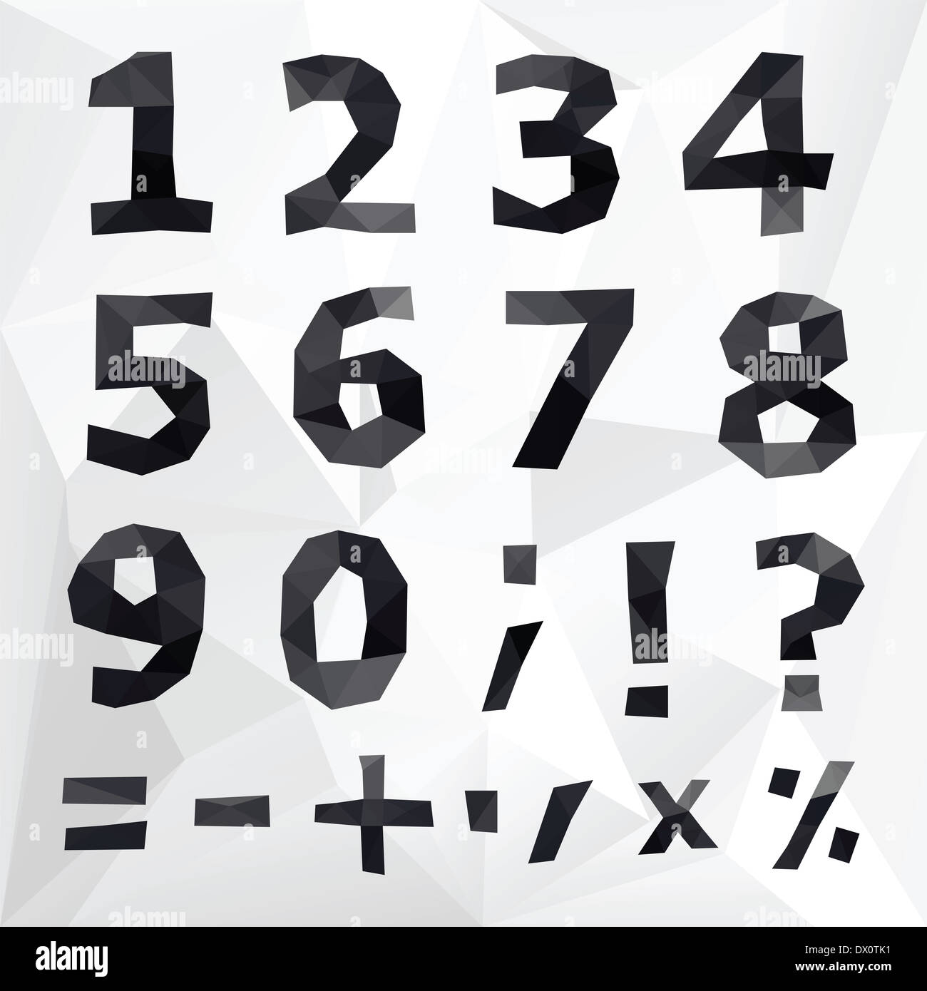 Polygonal number set Stock Photo - Alamy