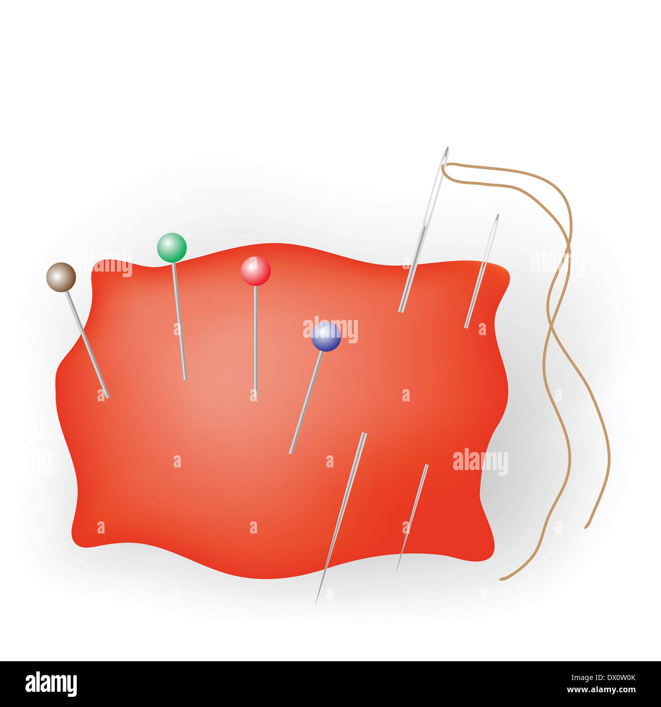 colorful illustration with needle for your design Stock Photo - Alamy