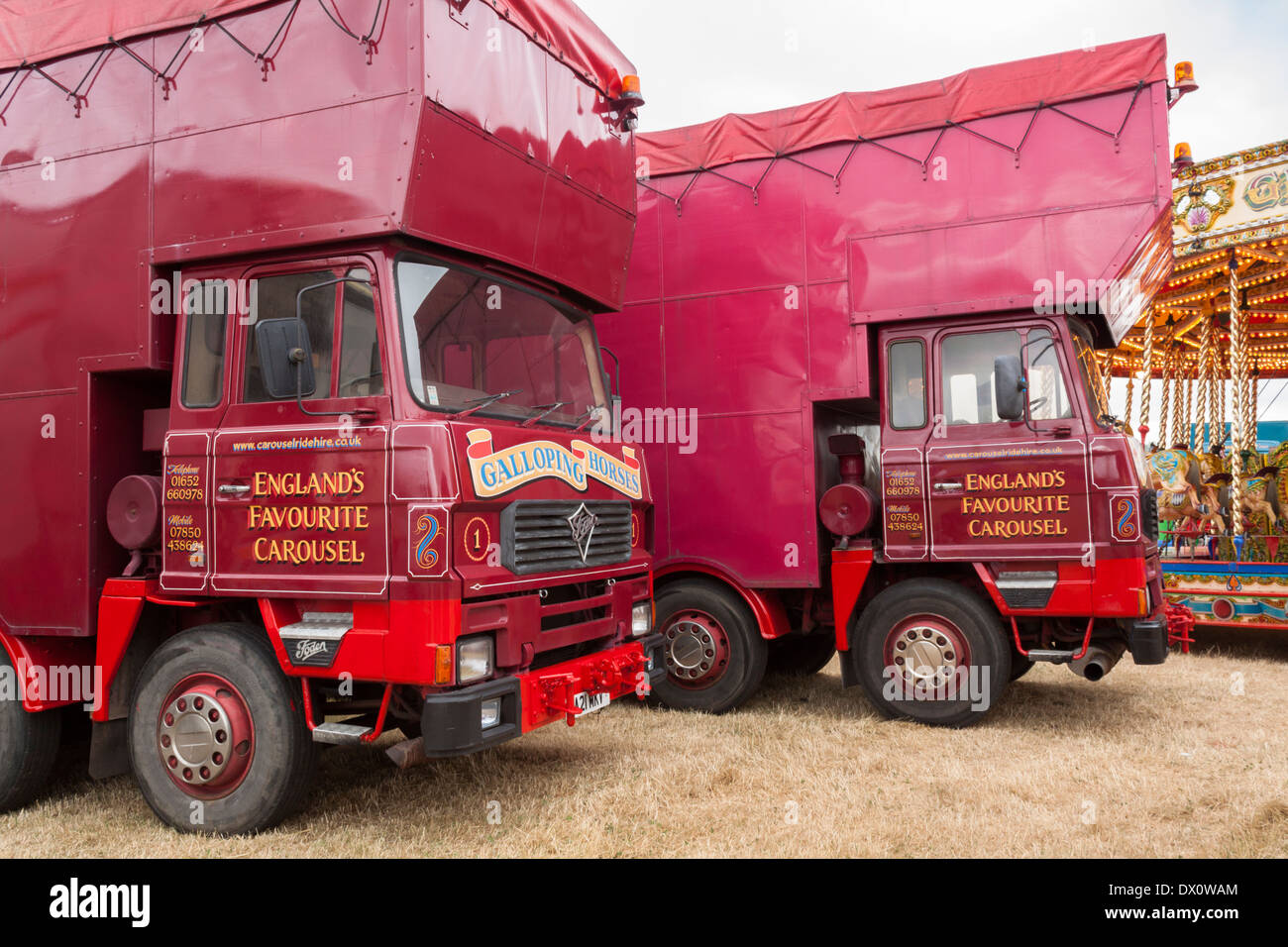 Screetons Gallopers and Fairground Lorries Masham Steam Rally UK Stock ...