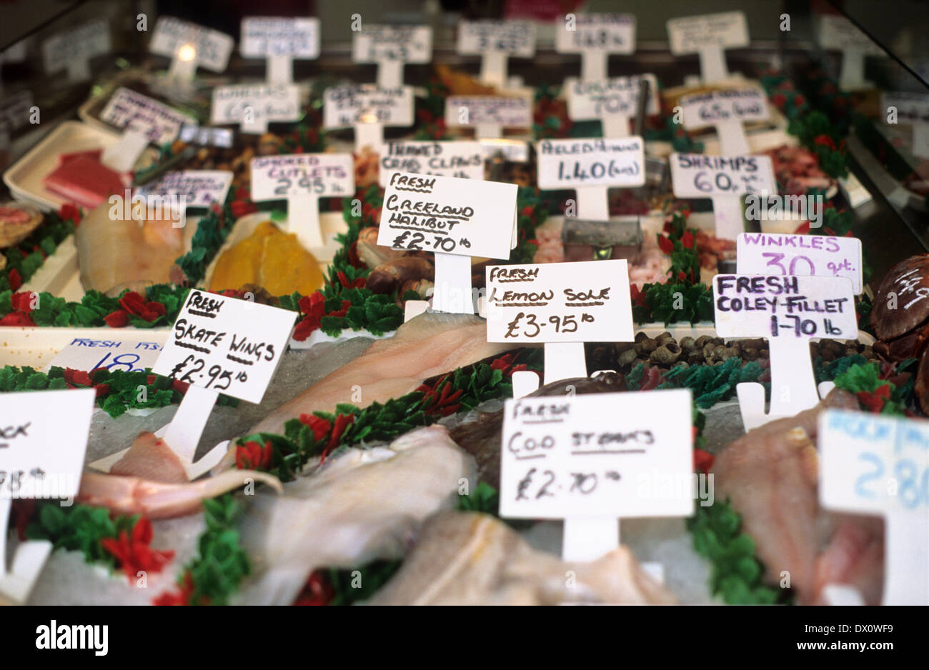 UK, Leeds, fish market stall Stock Photo - Alamy