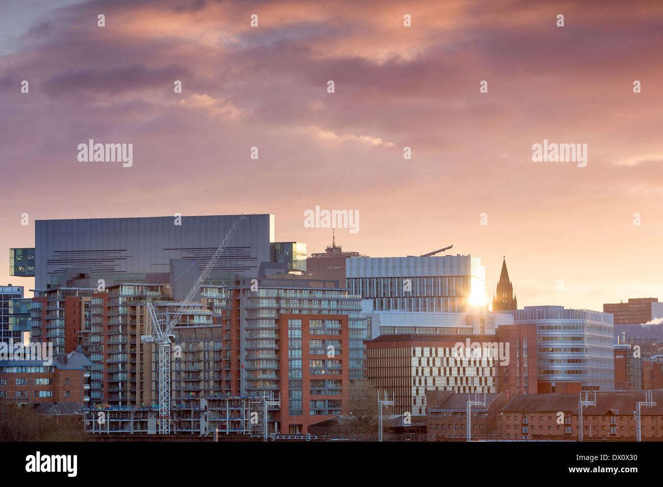 Manchester city skyline sunset hi-res stock photography and images - Alamy