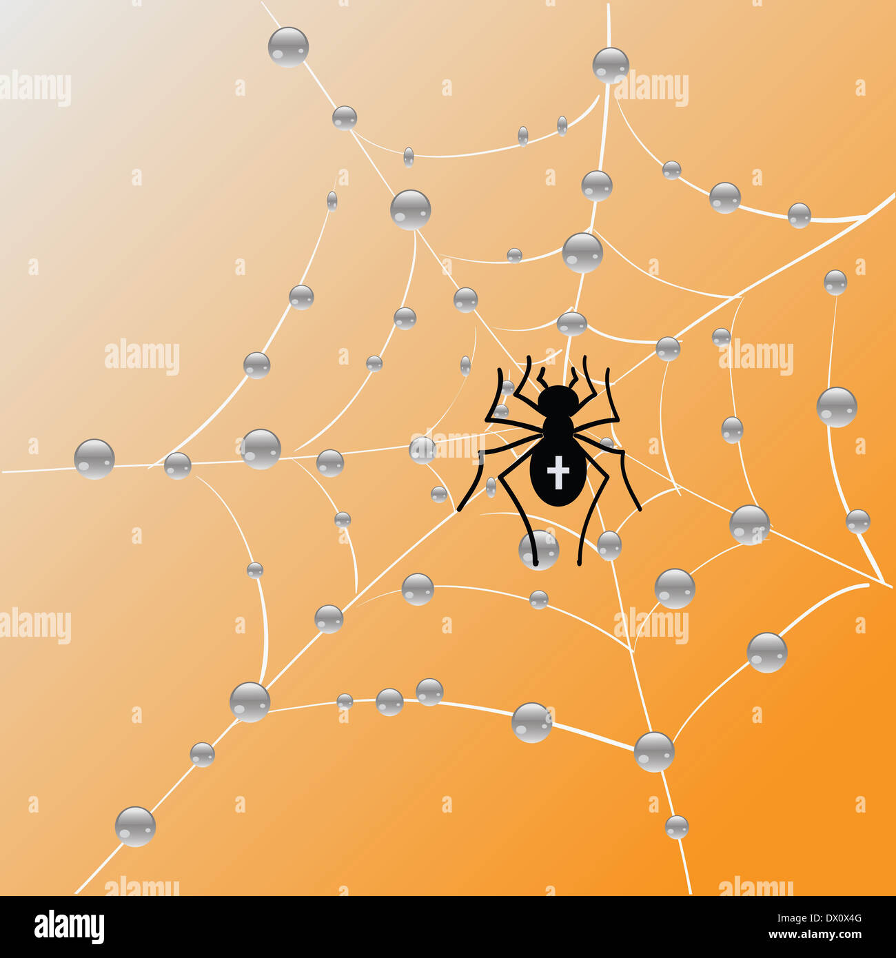 colorful illustration with Spider and web for your design Stock Photo ...