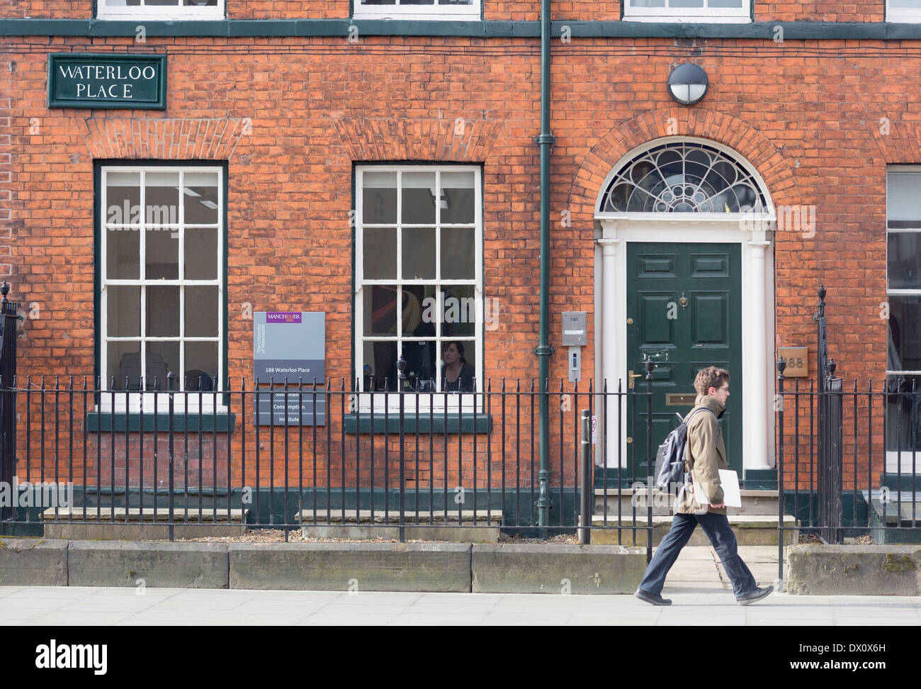 Manchester University in England UK pictured Waterloo Place on Oxford ...
