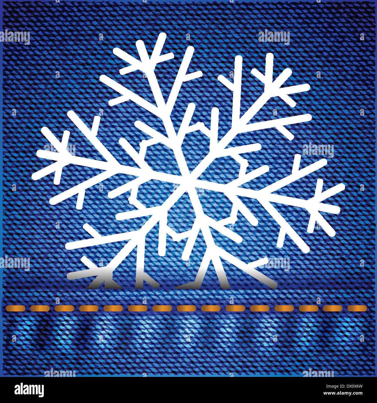 colorful illustration with snowflake on jeans texture for your design ...