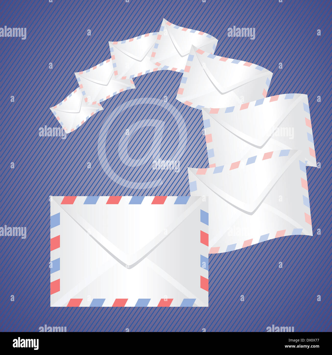 colorful illustration with white detailed envelopes for your design ...