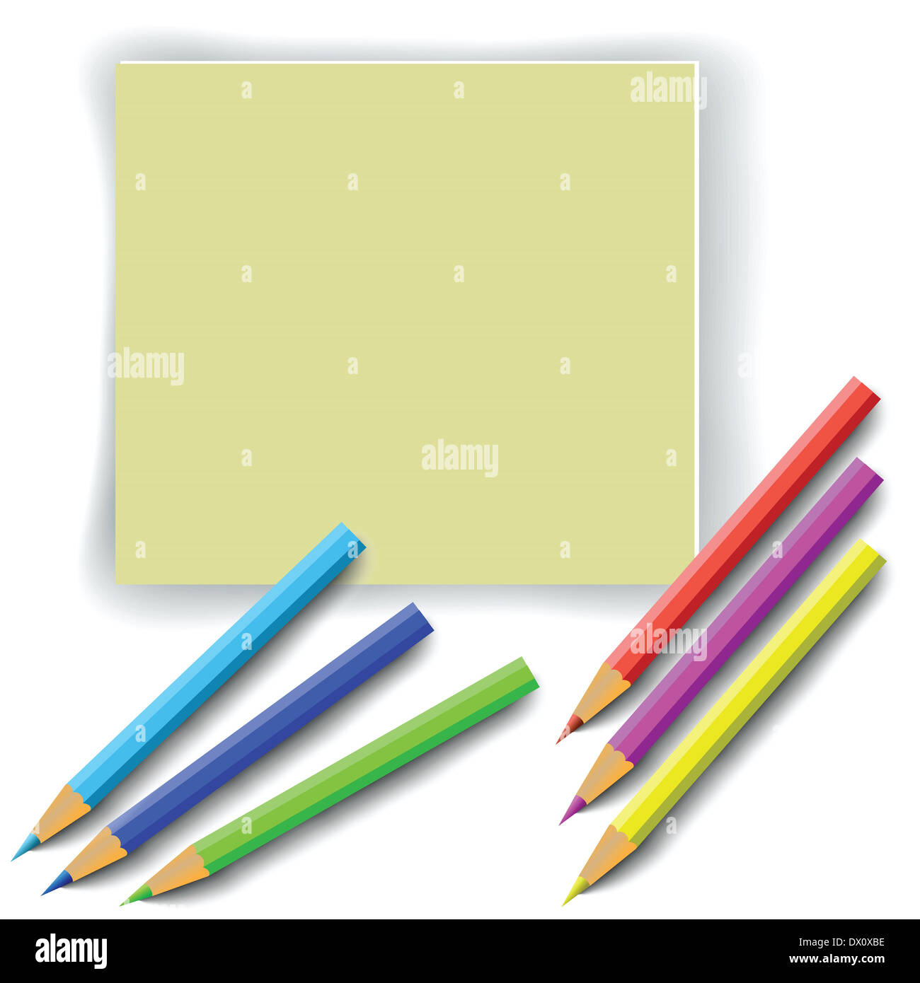 colorful illustration with colorful pencils for your design Stock Photo ...