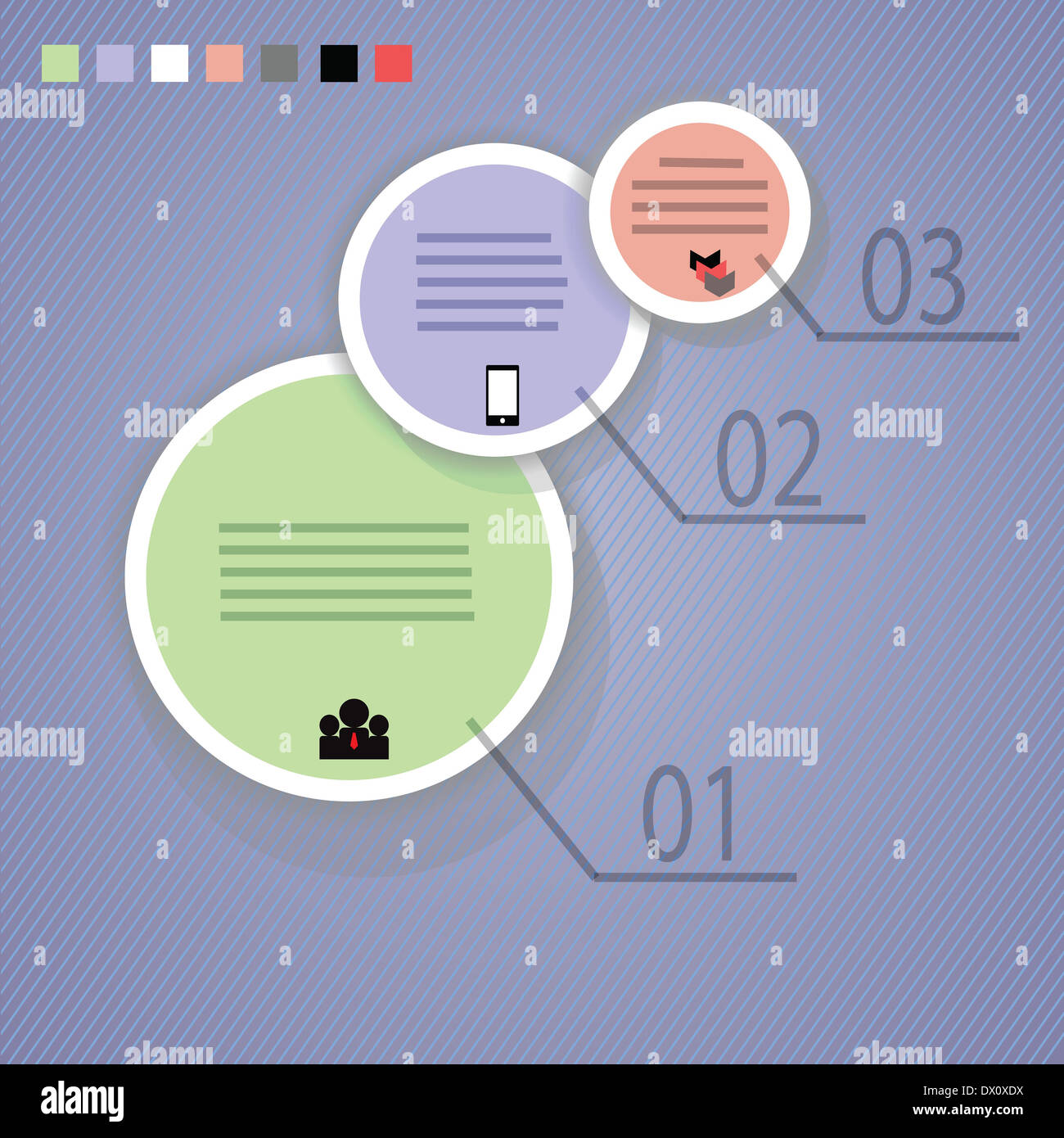 colorful illustration with circle template for your presentation Stock ...