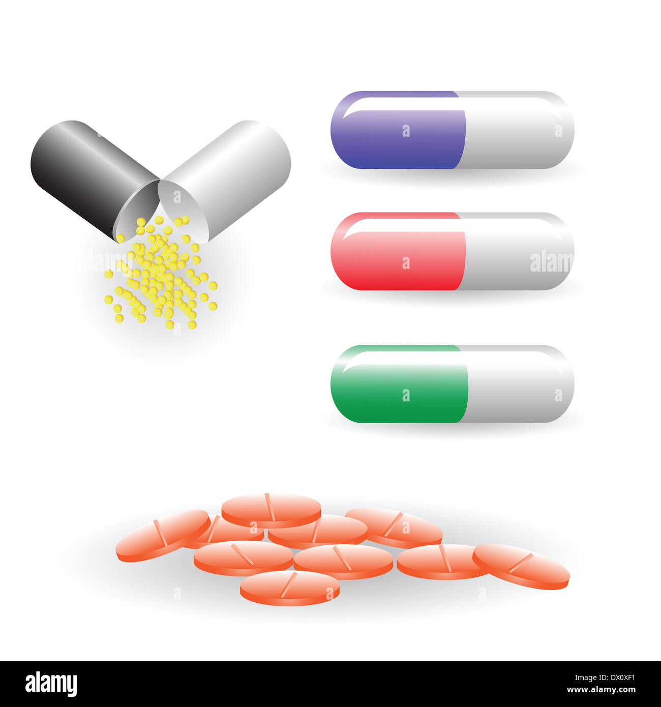 colorful illustration with pills for your design Stock Photo - Alamy
