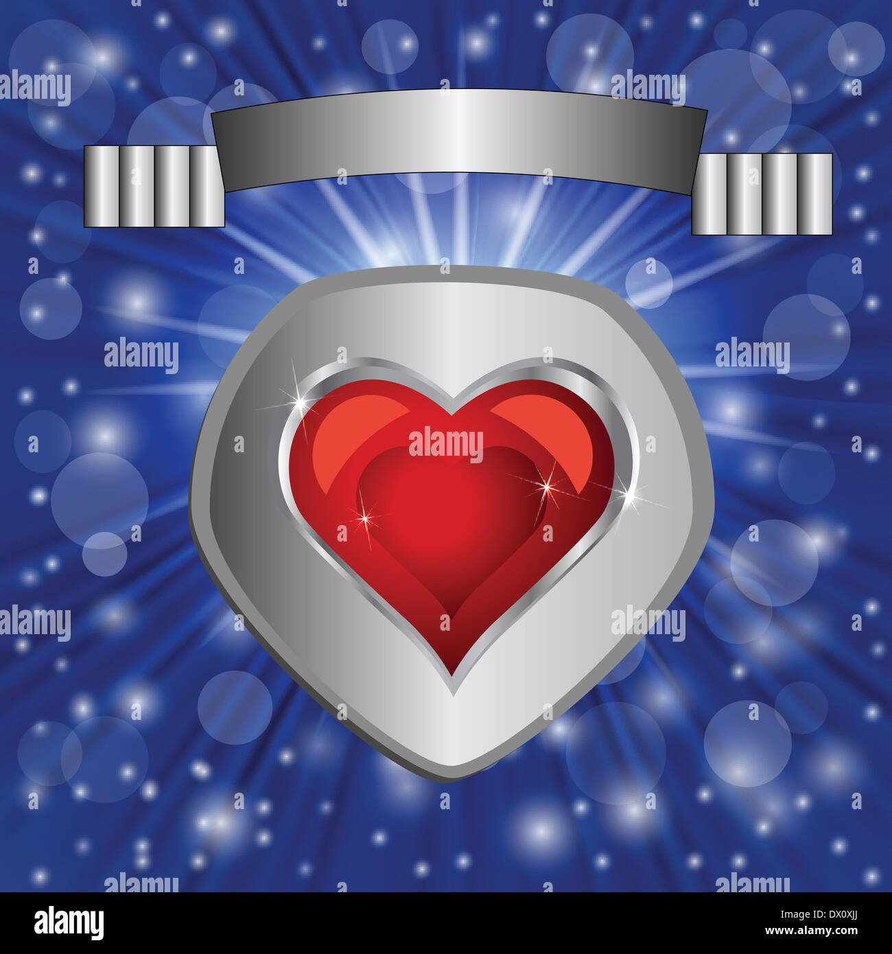 colorful illustration with heart on blue background for your design ...