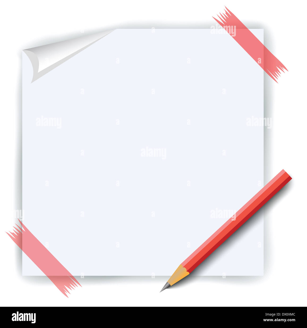 colorful illustration with paper and pencil for your design Stock Photo ...