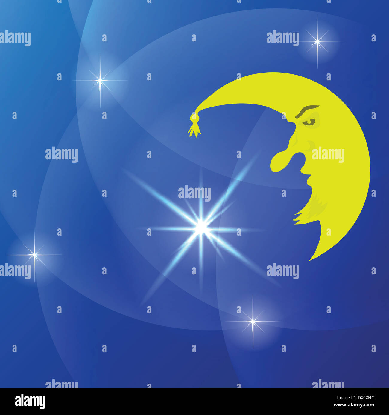 colorful illustration with moon background for your design Stock Photo ...